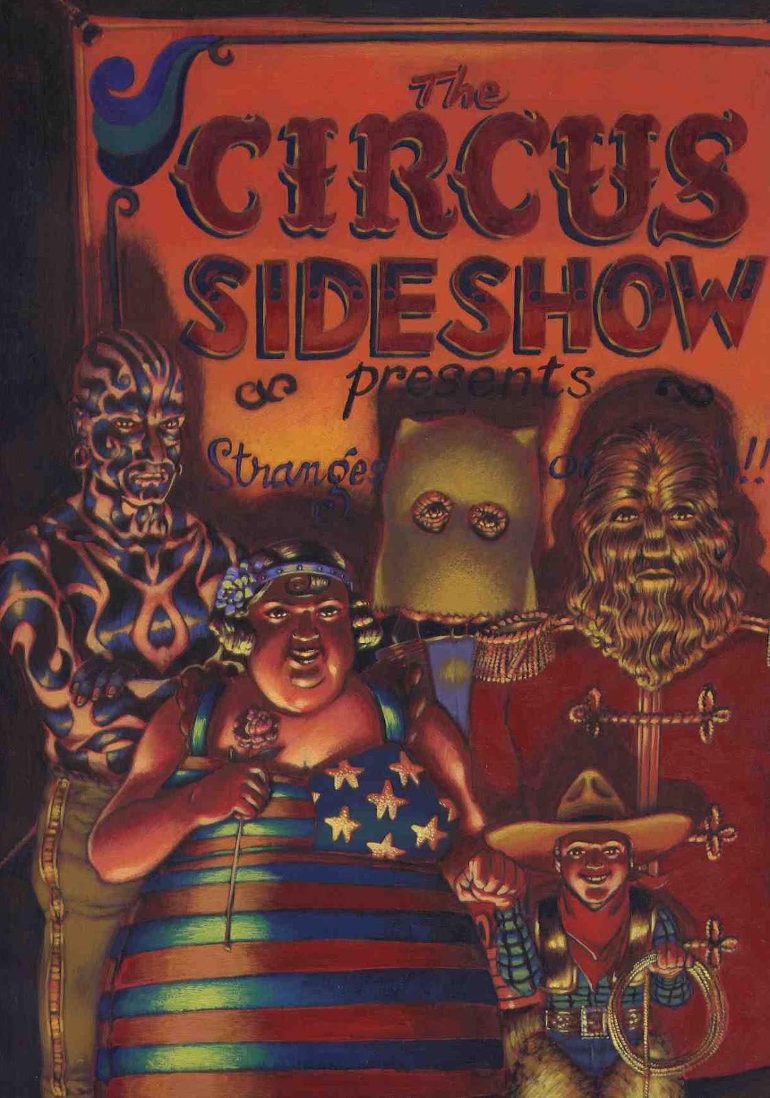 Jaypee: circus sideshow, illustration.