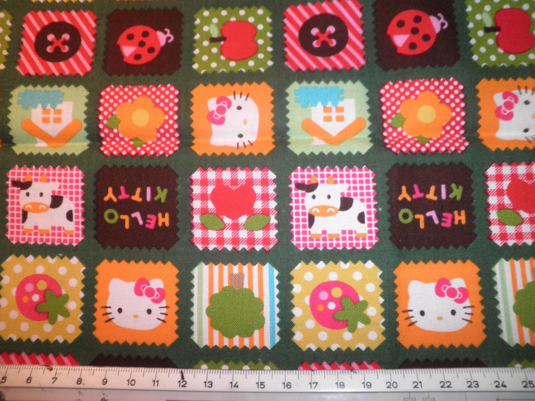 kit forrar botones: TELAS HELLO KITTY COUNTRY Y PATCHWORK