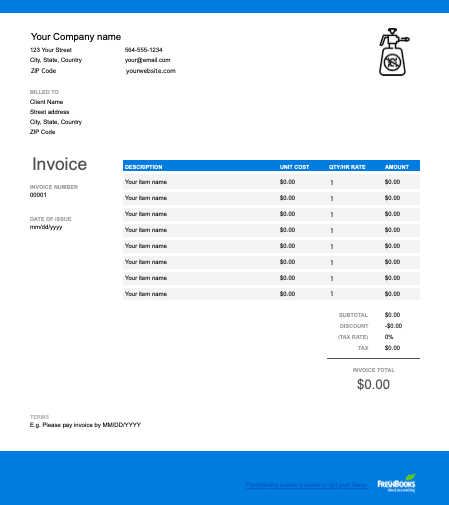 Pest Control Invoice - Invoice Template