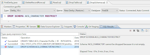 放棄思考: Eclipse 上使用 Java DB ( Apache Derby ) (PART 2 / 3 )