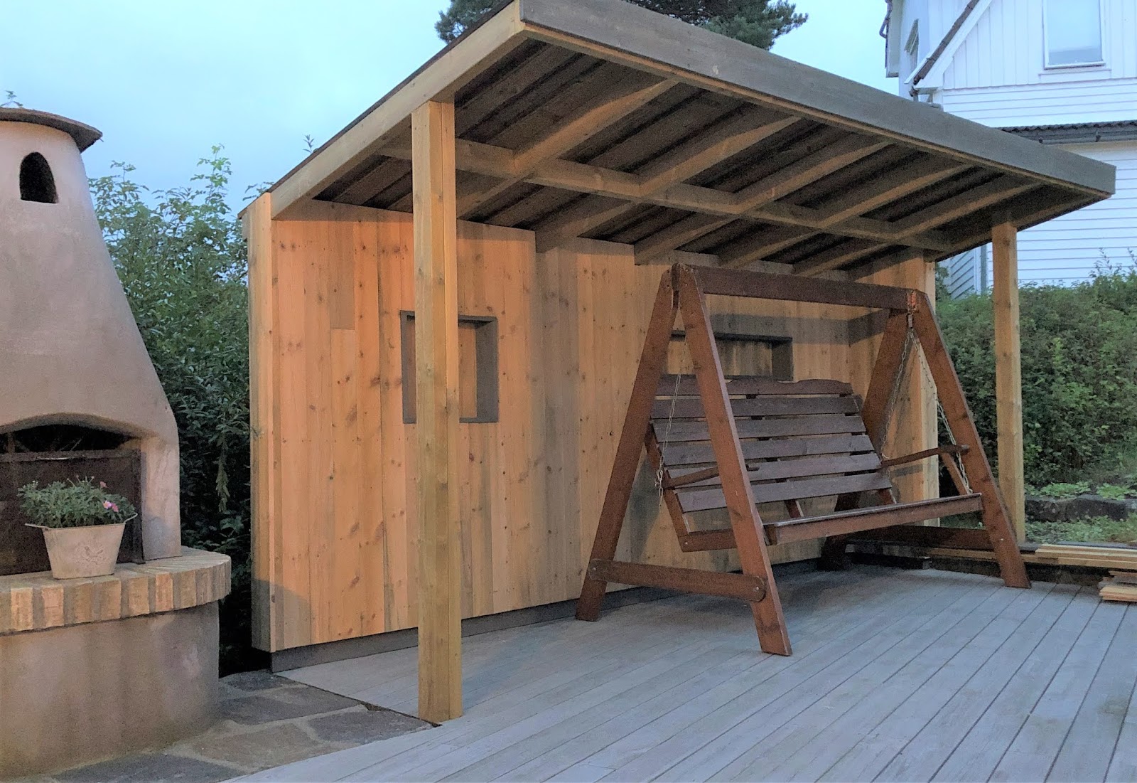 Hjemmelagd: Levegg med halvtak