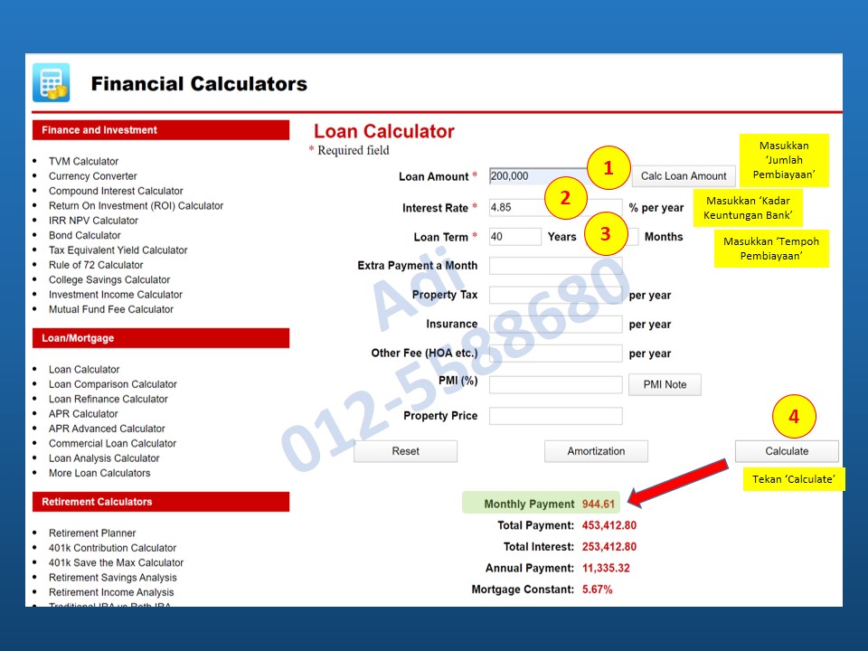 ASB TERBAIK MALAYSIA: LOAN TABLE ASB FINANCING (ASB LOAN) BAGI RHB