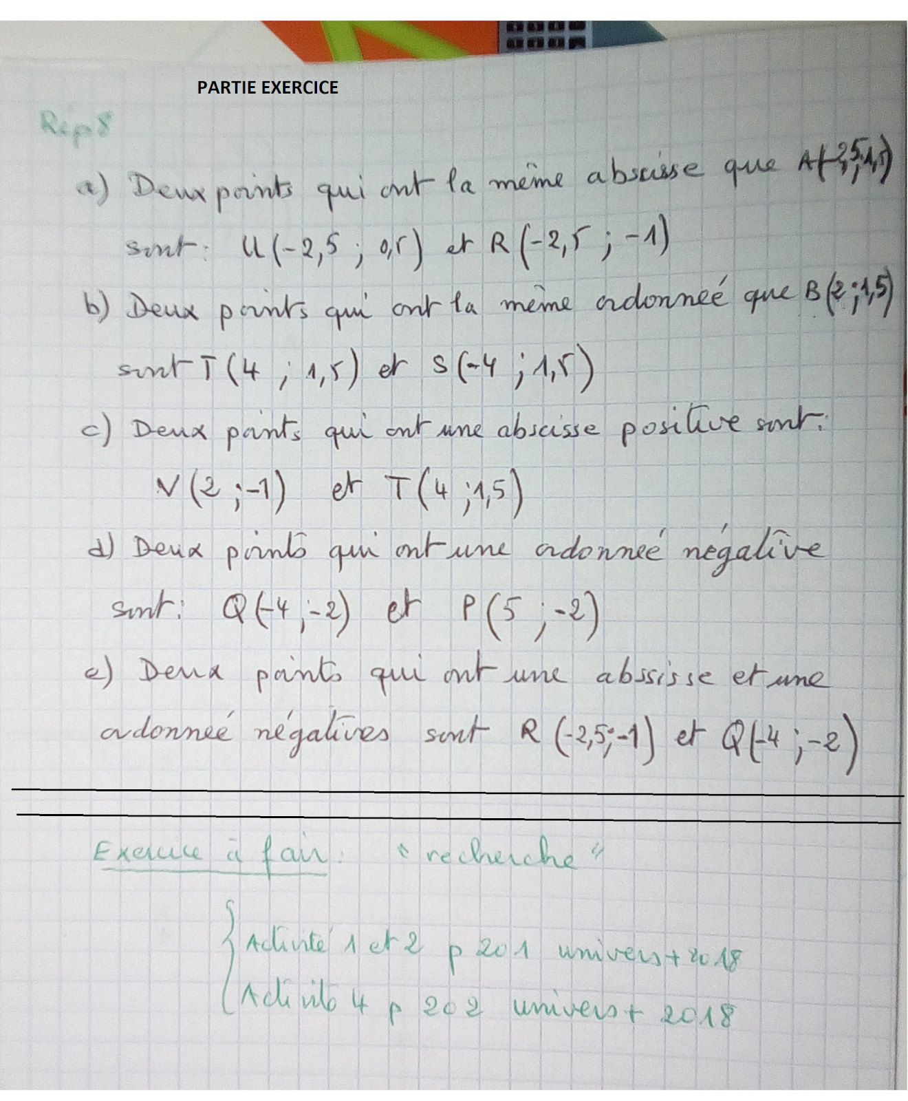 DROITE GRADUEE ET REPERE DANS LE PLAN 1 APIC 10 Correction d’exercice 8 ... DROITE GRADUEE ET REPERE DANS LE PLAN 1 APIC 10 Correction d’exercice 8 ...