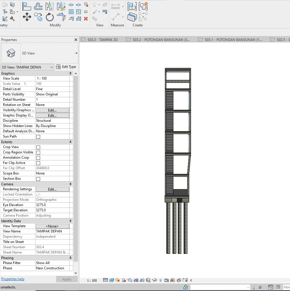 Contoh Project Revit Ruko | Walidin - Revit Projects