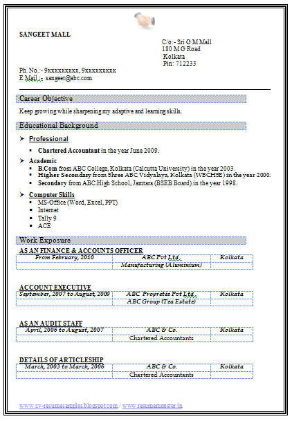 Over 10000 CV and Resume Samples with Free Download: Resume Format Free ...