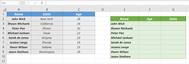 Excel Tailor: Double Dynamic Index Match Lookup - Get all lookup values with single formula