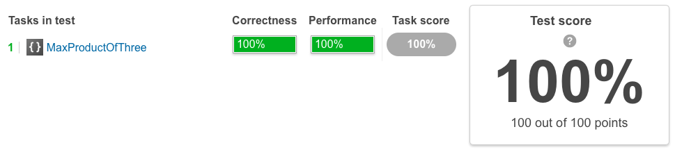 Codility and other programming lessons: Lesson 4: MaxProductOfThree (Max Product of Three)