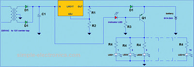 Simple LED Emergency Light Circuit | simple electronics