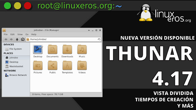 Thunar File Manager de Xfce, con vista dividida y más ~ Linuxeros