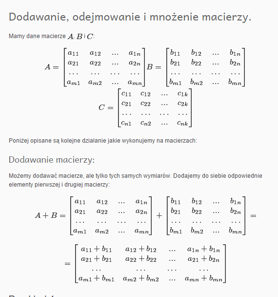 Analiza Matematyczna: Macierze