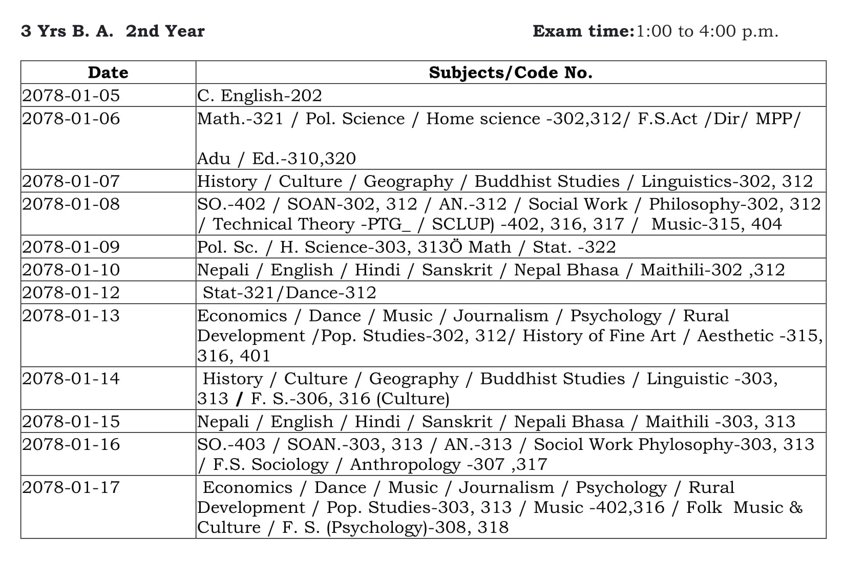 (3/4 Years) BBS, BA, B.Ed. and B.Sc. 2nd Year Regular and Partial Exam Routine | Chetan TM
