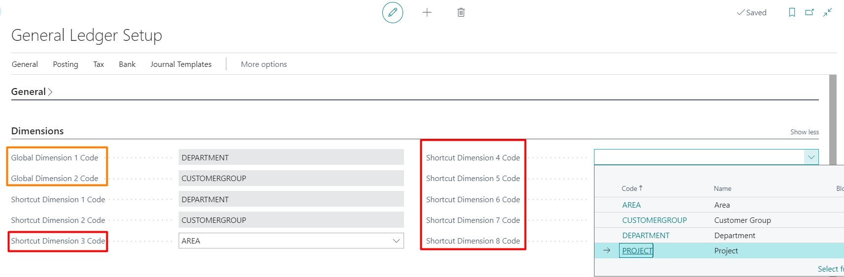 Global And Shortcut Dimensions Albacktobasics
