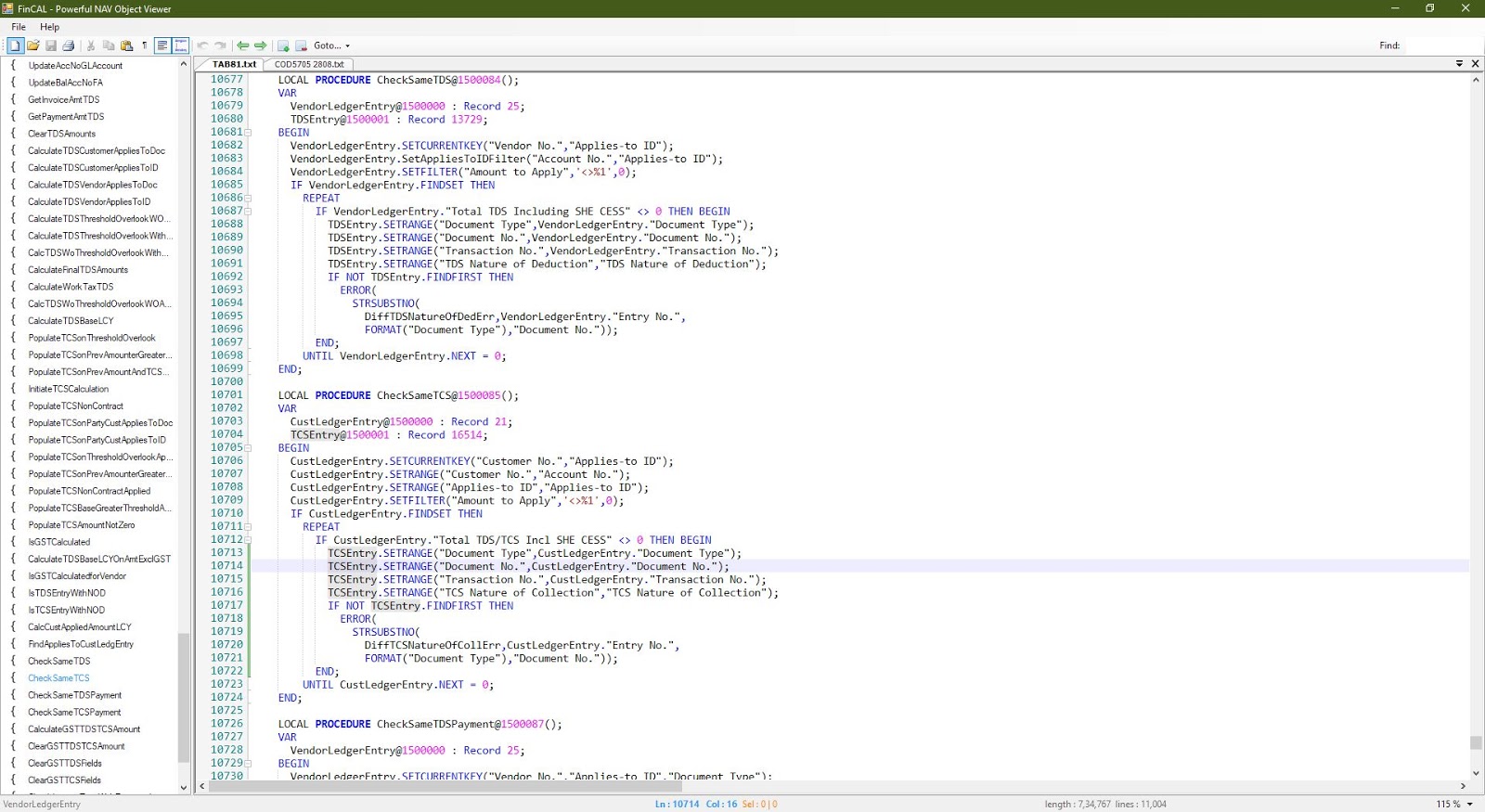 FinCAL - Powerful NAV Object Viewer