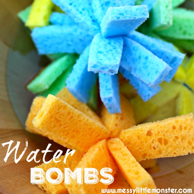 DIY Sponge Water Bombs - Messy Little Monster