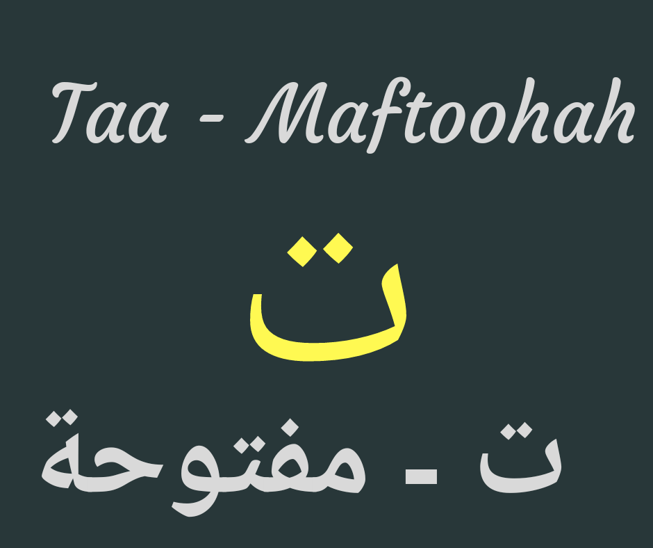 Arabic Alphabet-Taa Maftoohah-The Open Taa - Arabic Grammar Basics