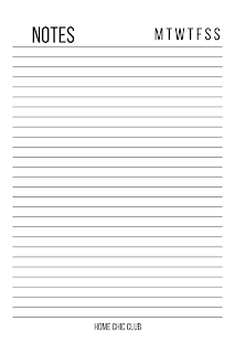 Free Printable Minimalist Note Paper Set | Home Chic Club: Free ...