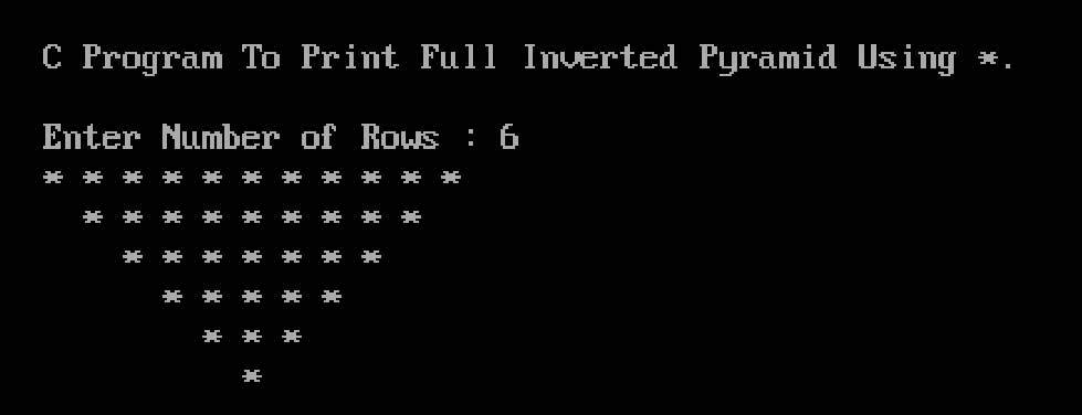 C Program To Print Inverted Full Pyramid Using C Program To Print Inverted Full Pyramid Using