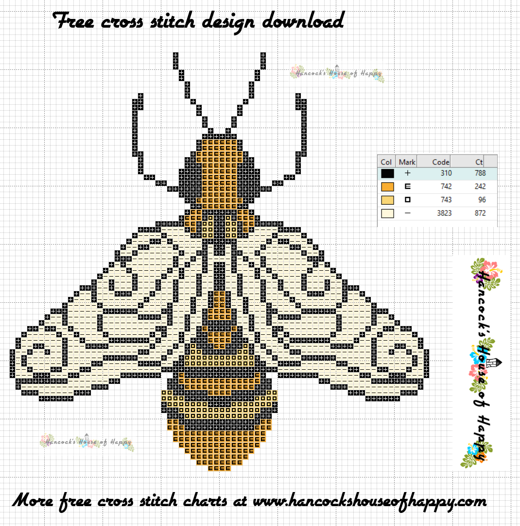 hancock's house of happy: Bugs Life! Wasp Cross Stitch Pattern Free to ...