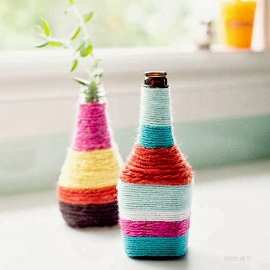 A Variety Of Handicrafts From Bottles