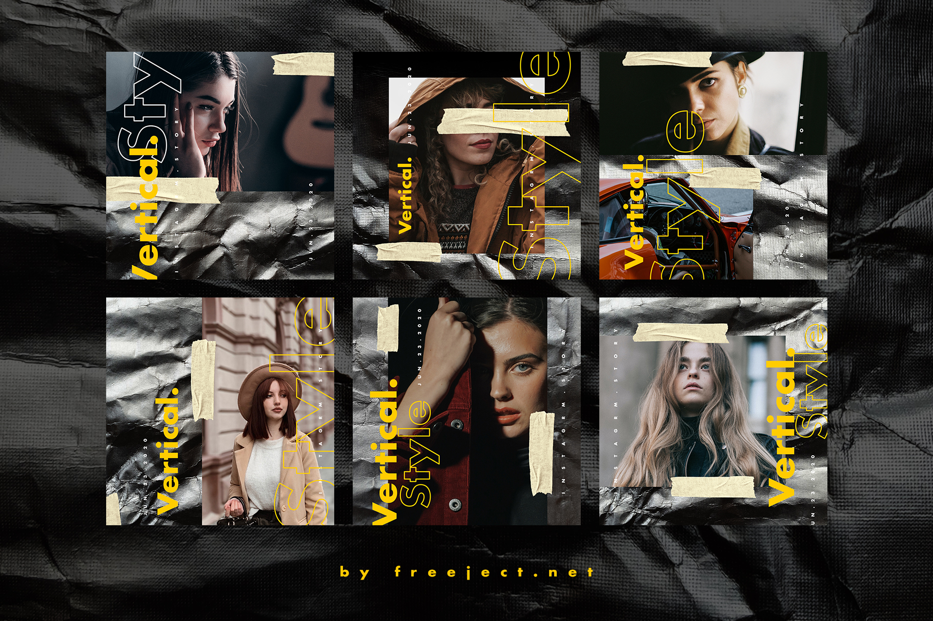 Free 6 Vertical Social Media Post Photoshop Template For Influencer free-6-vertical-social-media-post-photoshop-template-for-influencer