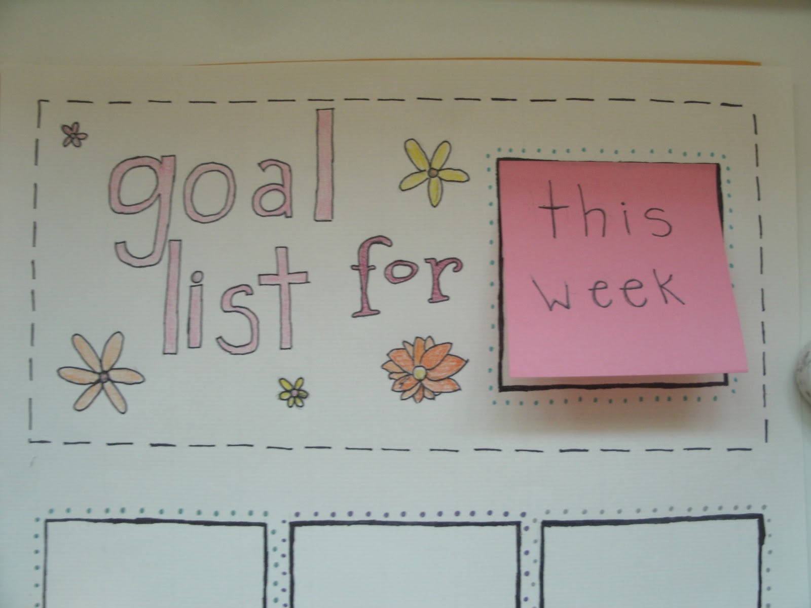 A Splash of Color: DIY Post-It Note Goal List