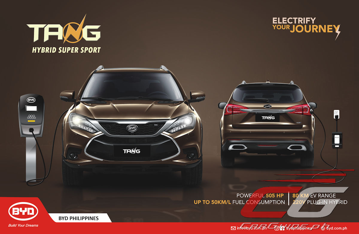 BYD Philippines Launches Tang Plug-In Hybrid SUV (w/ Brochure ...