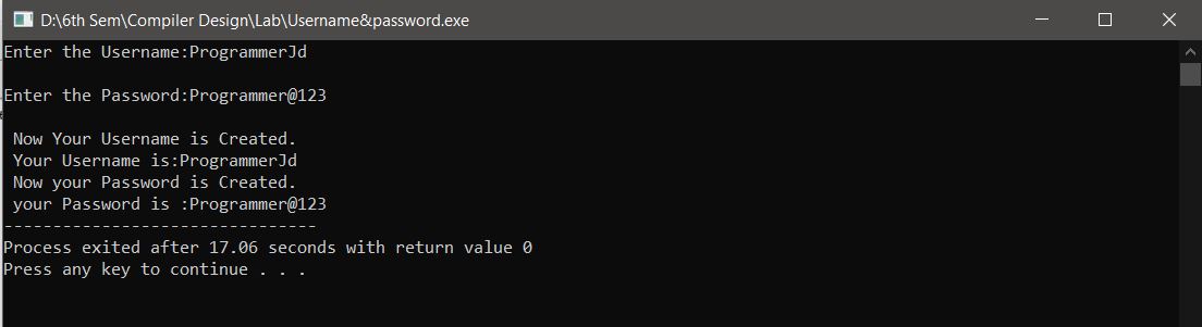 Write A Program To Create Username And Password.