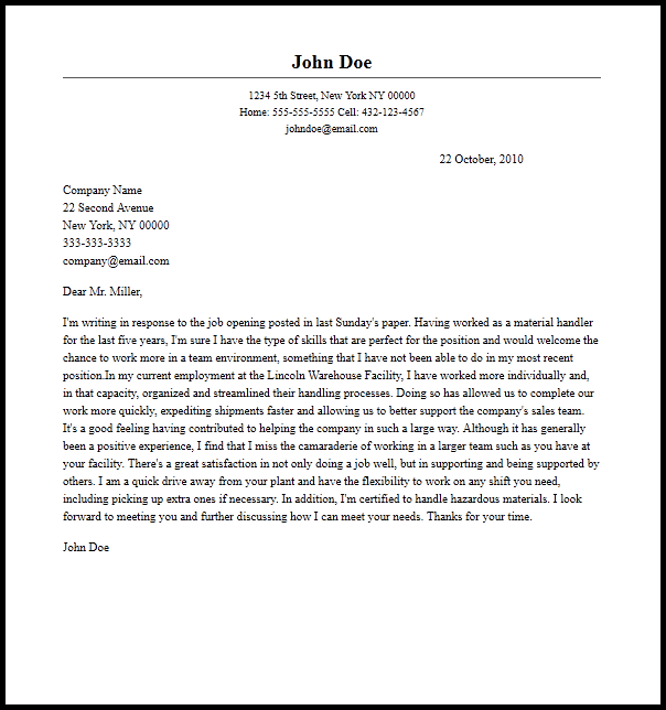 Submittal Cover Letter Template ~ Resume Letter