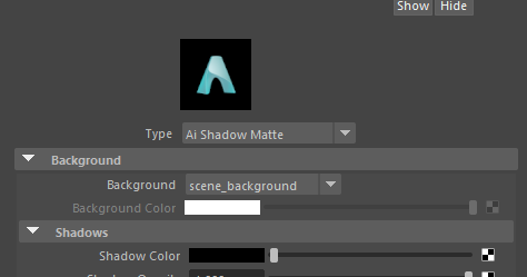 【備忘録】Arnold Shadow Matte Material （影のみを描画 / useBackGround）【Maya】
