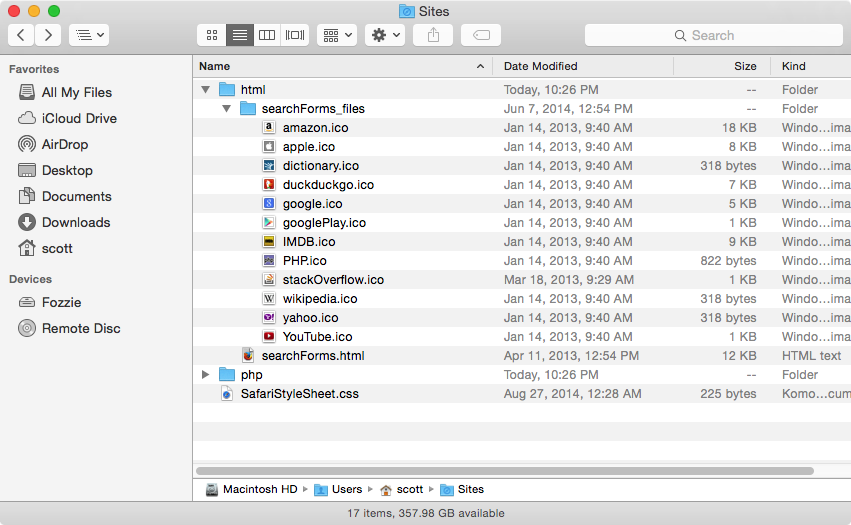 Enable missing disclosure triangles in Finder