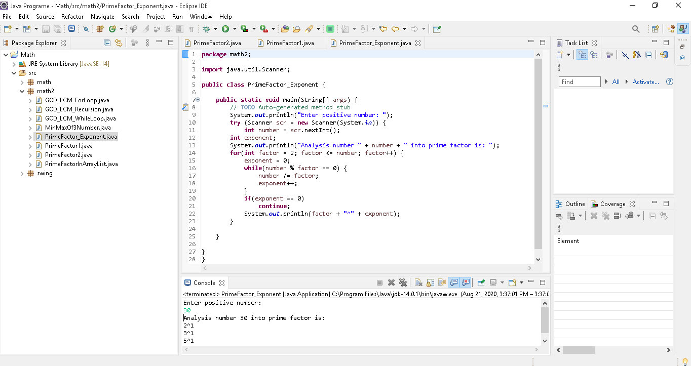 Prime Factor In Java (Warning This Is not "Simple") 😂😂😂