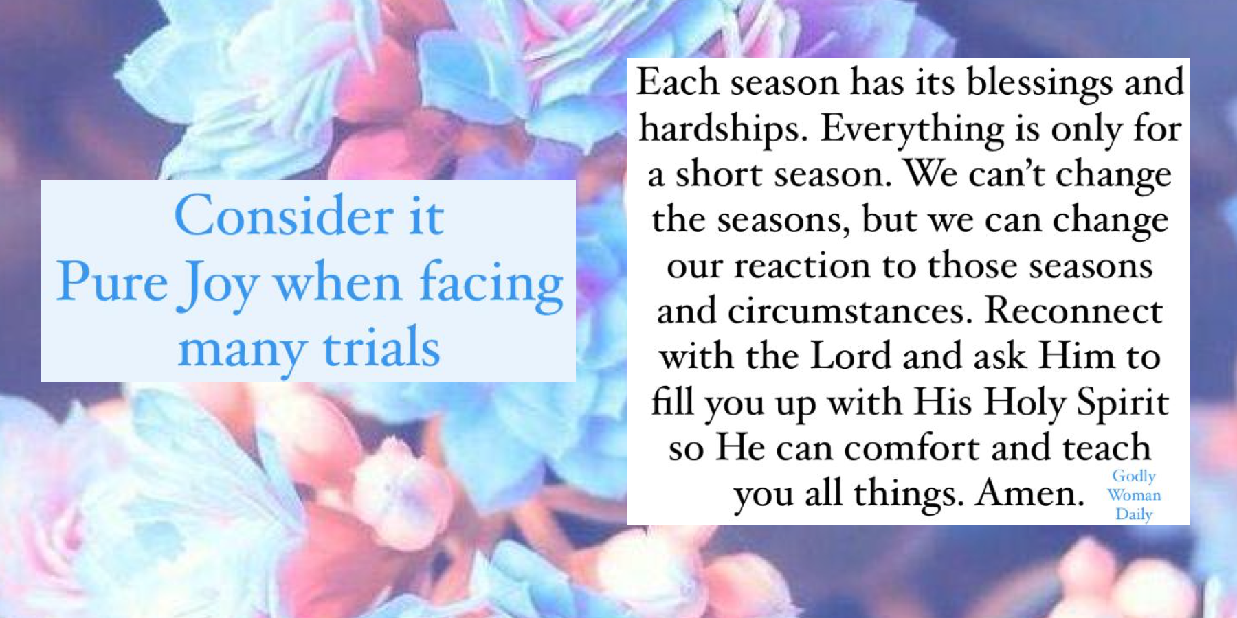 Consider it Pure Joy when facing many trials