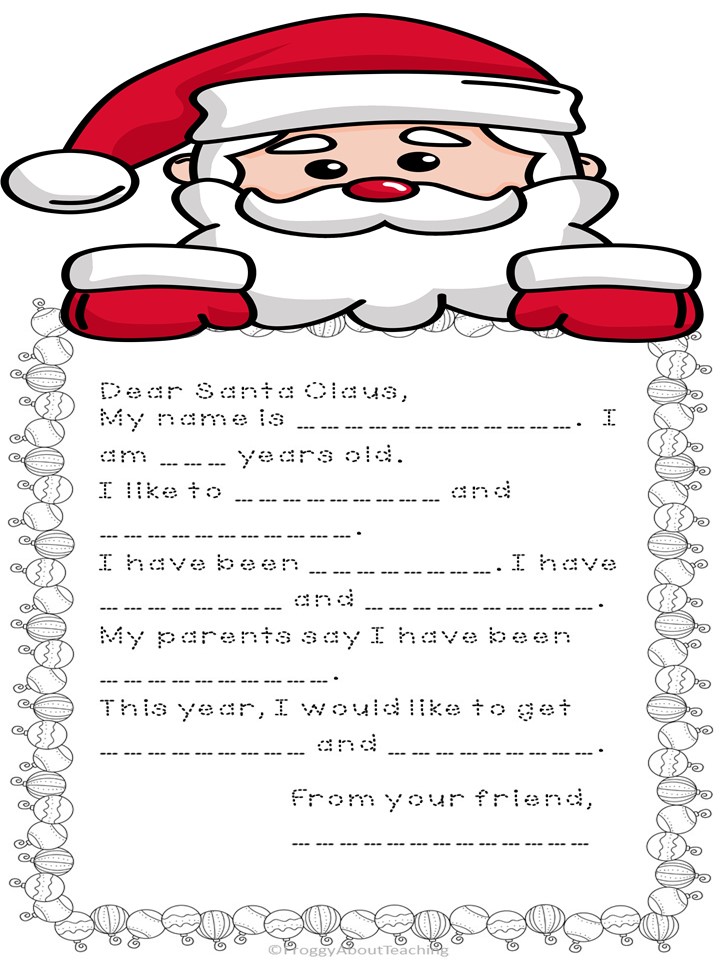 FROGGY ABOUT TEACHING : Writing Santa a Letter