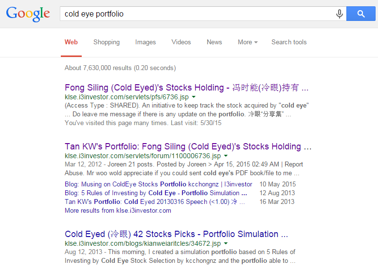 Fong Siling 冯时能 - 下载：冷眼的股票组合（2014-2015）及常问问题 | Sharetisfy