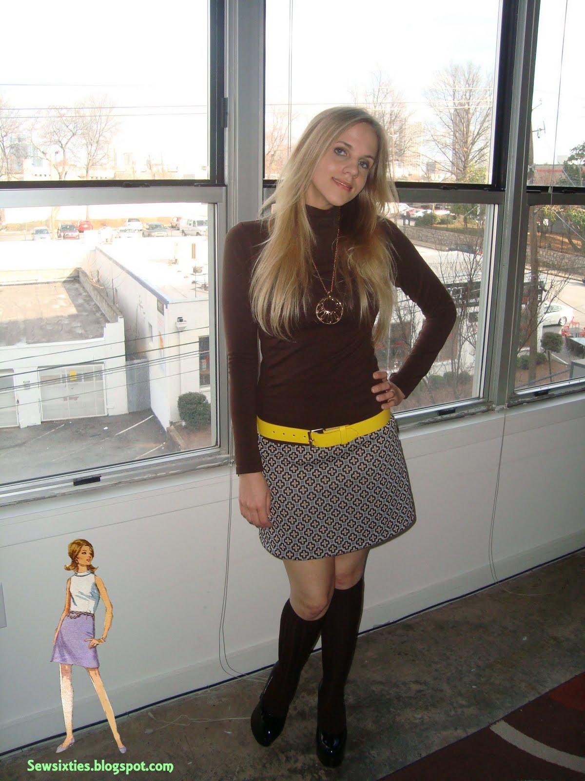 Sew Sixties: Mod Mini Skirt Project: Plus Sign Fabric
