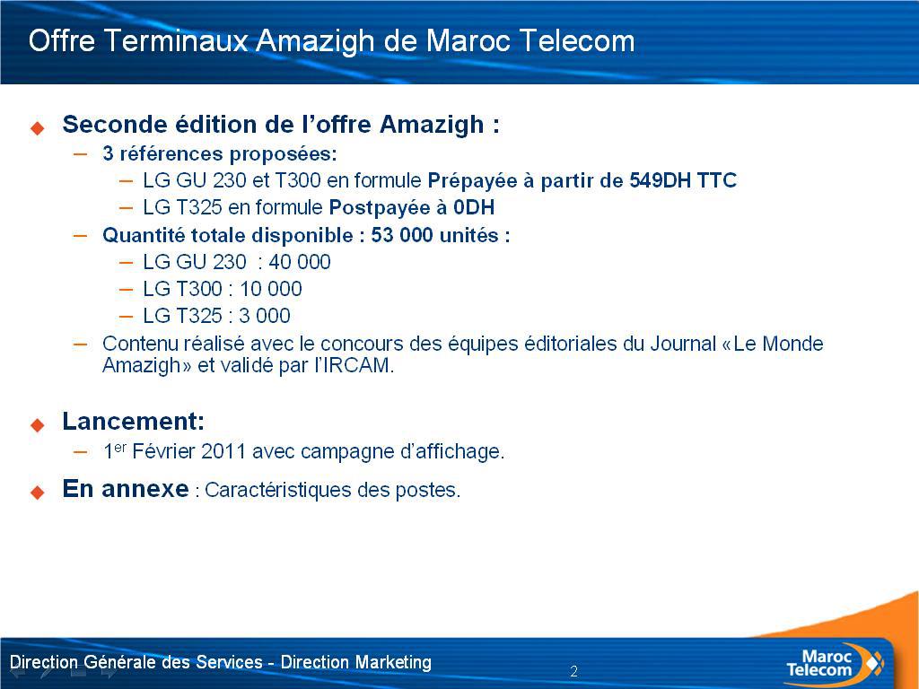 L' offre AMAZIGH Bientot De Maroc Telecom : | Free-Call-News.Com