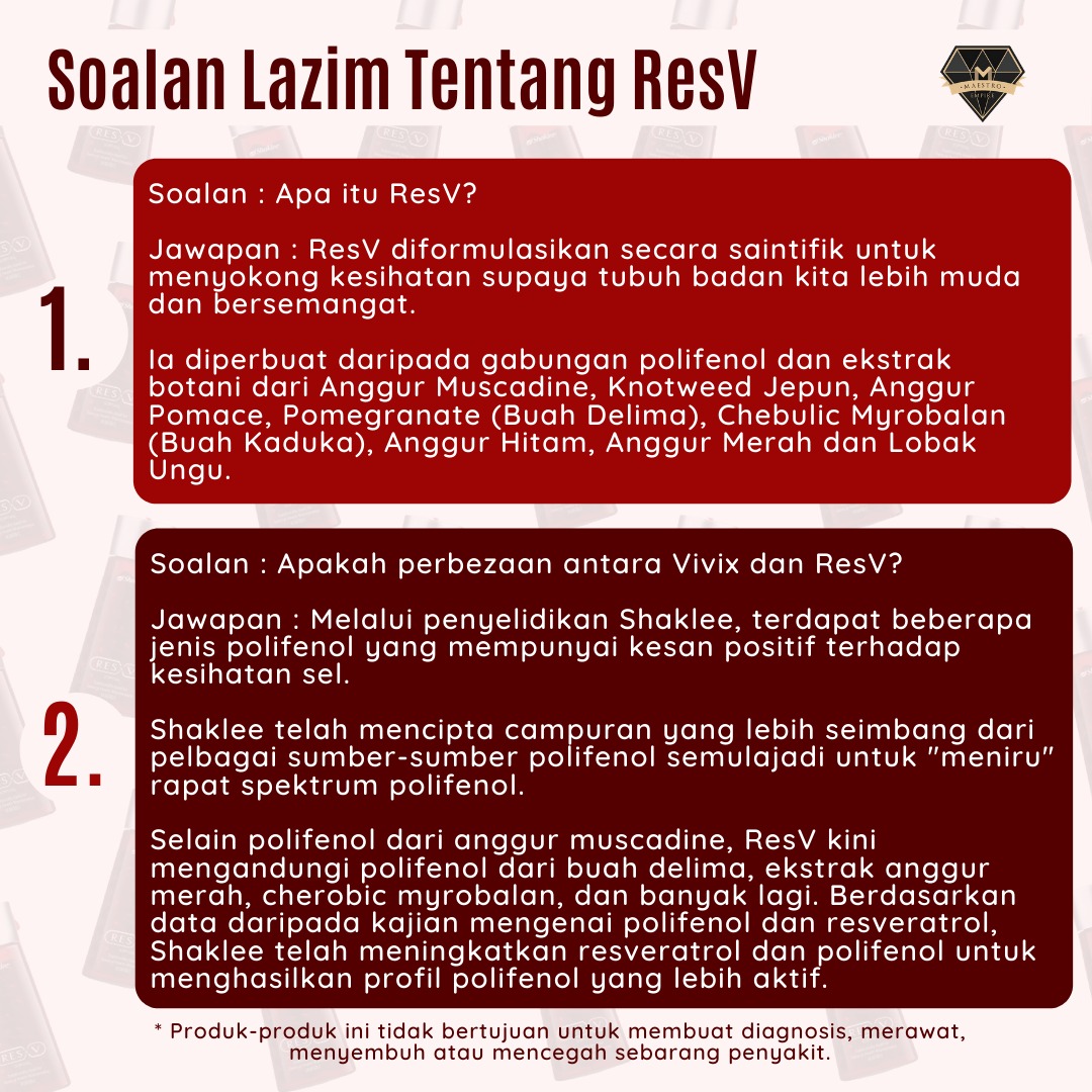 Soalan Lazim Tentang ResV Shaklee