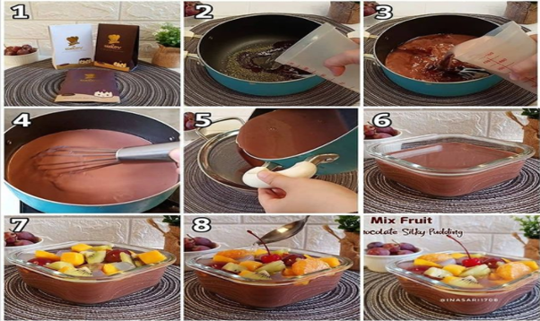 Cara Paling Mudah Membuat Mix Fruit Chocolate Silky Pudding - Contempo Cara Paling Mudah Membuat Mix Fruit Chocolate Silky Pudding - Contempo