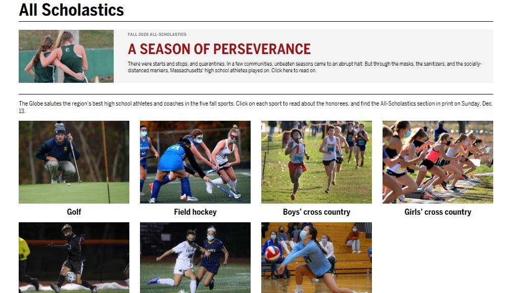 Franklin Matters: Boston Globe: All Scholastics for Fall 2020