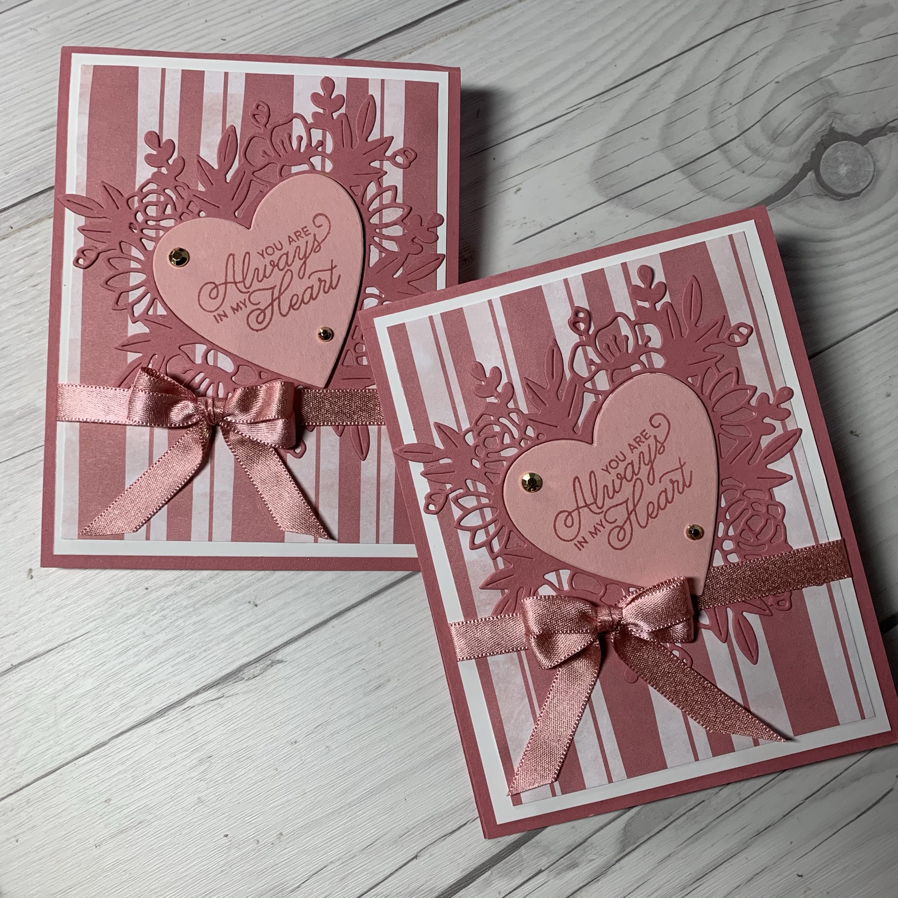 Rococo Rose Heart Valentine Card using Stampin' Up! Always In My Heart ...