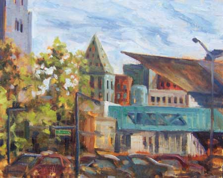 Susan Bell Fine Art: "Museum Corner" Original Denver Cityscape Oil ...