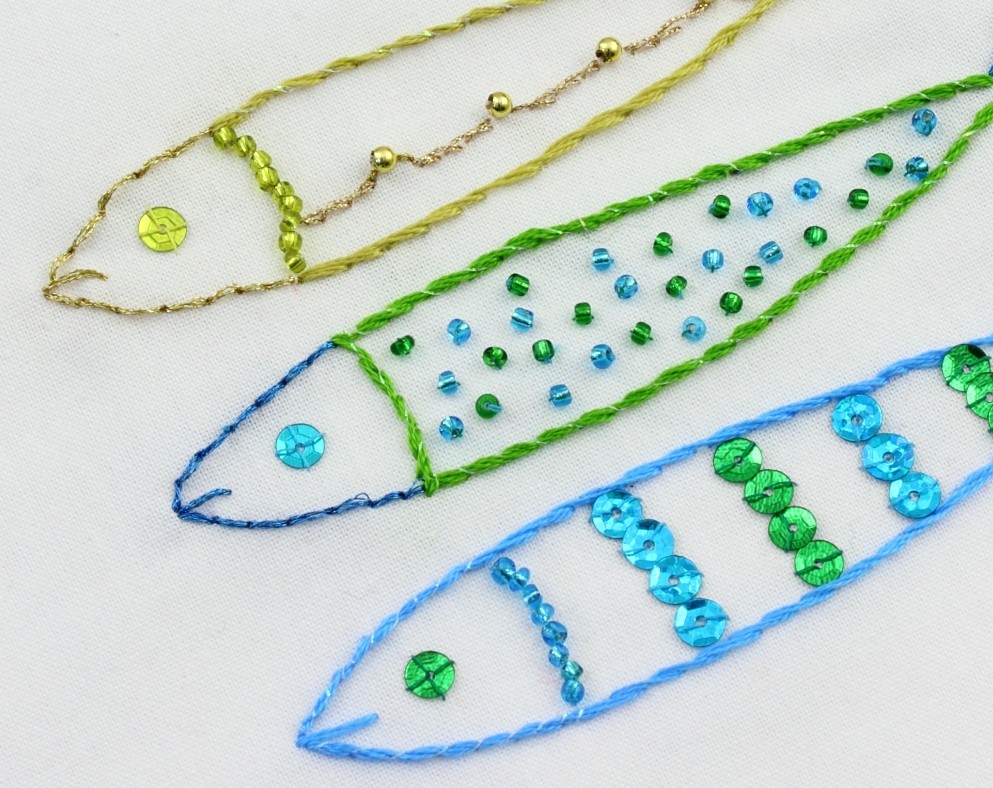 big B: Sparkly Fish Embroidery