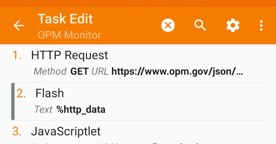 Ben's Journal: A Tasker based OPM Status Monitor