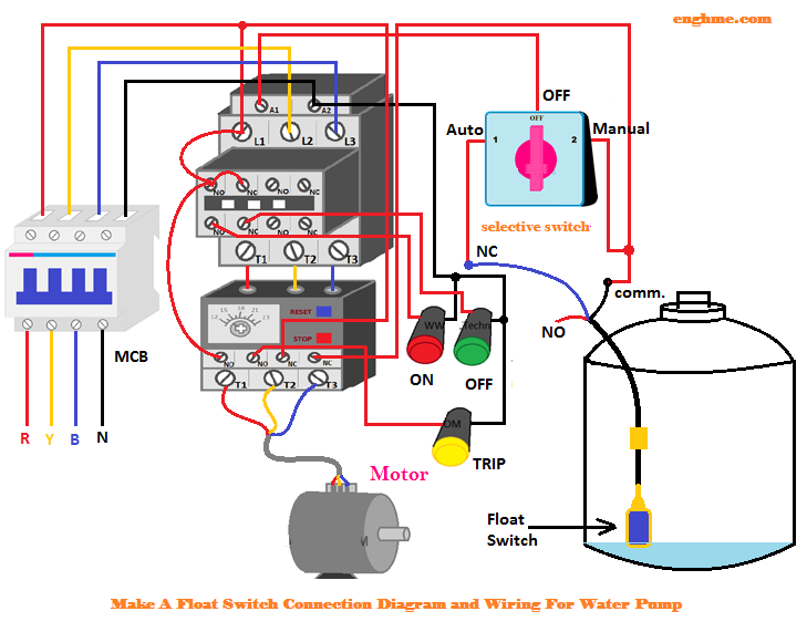 How To Make A Float Switch Connection Diagram and Wiring For Water Pump
