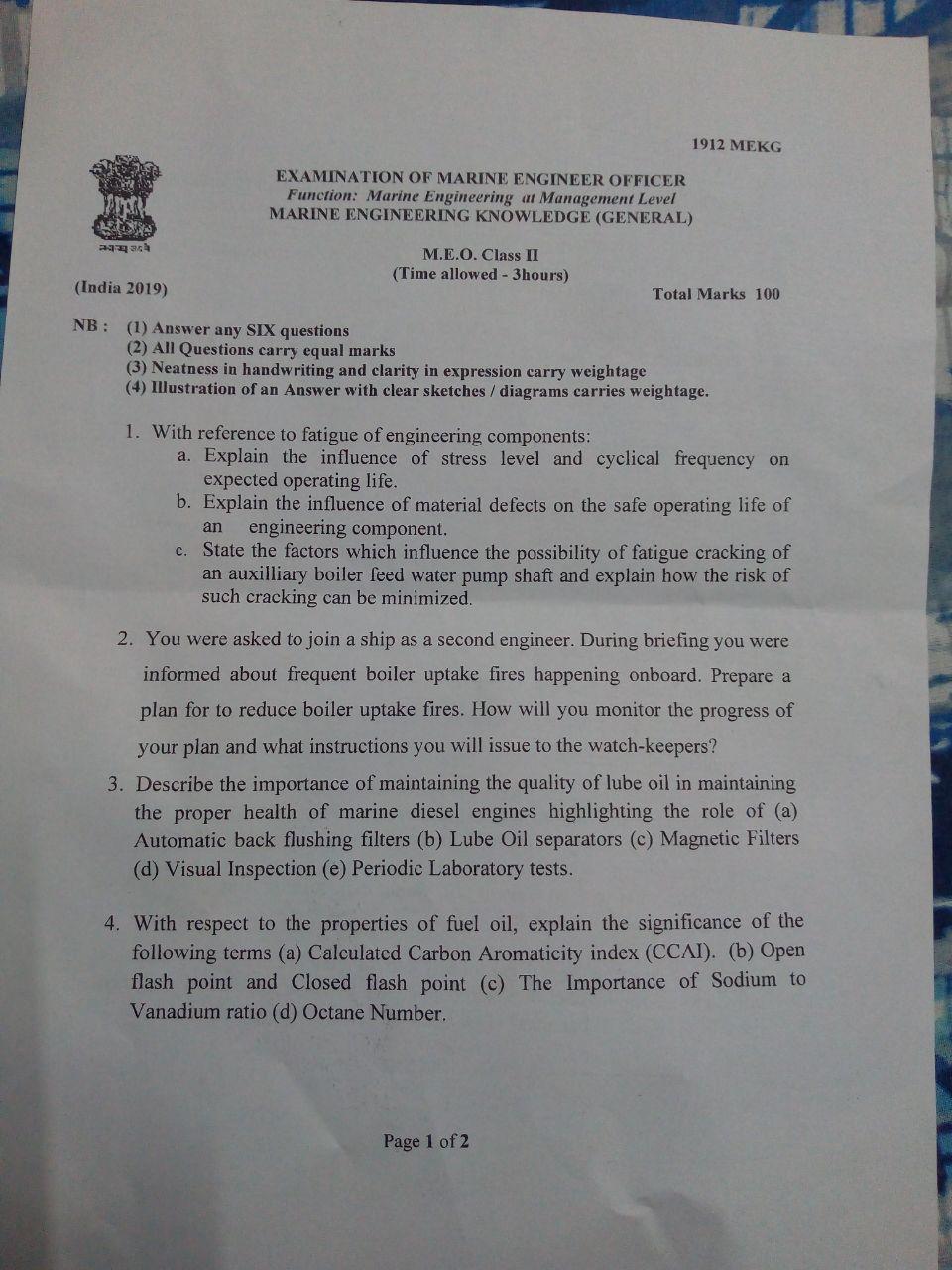 General 📓📚- MEO Class 2 Papers