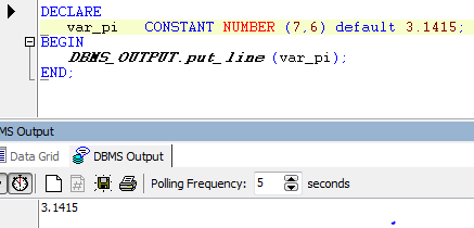 Constants in PL/SQL ~ whereisstuff