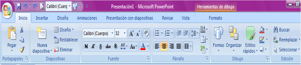 MENUS DE POWER POINT