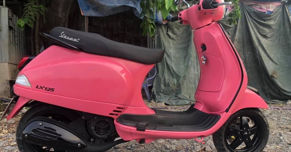 Mẫu sơn xe Vespa LX máy hồng dạ quang cực đẹp - SƠN XE SÀI GÒN