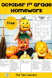 October/Halloween Resources for First and Second Grade - Pint Size Learners