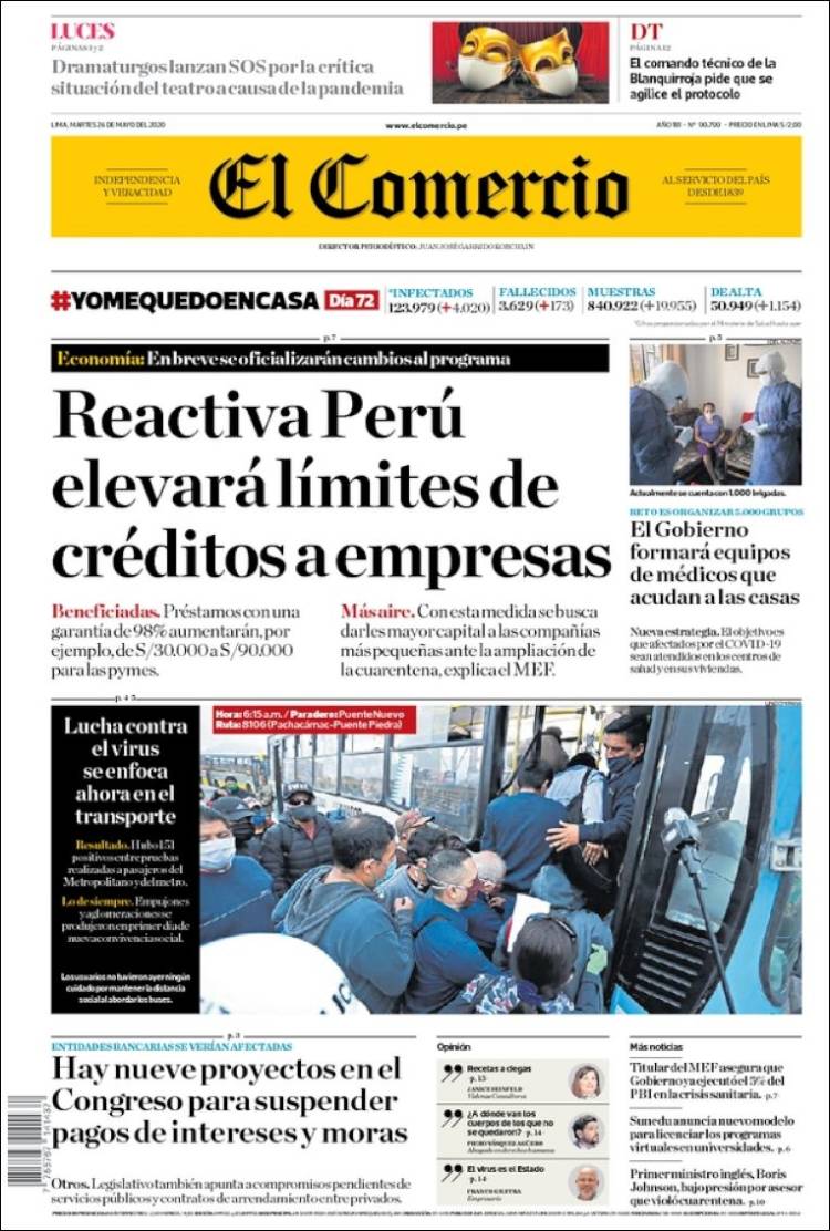 Portada El Comercio (Perú) - Martes, 26/May/2020 | kiosko warez ...